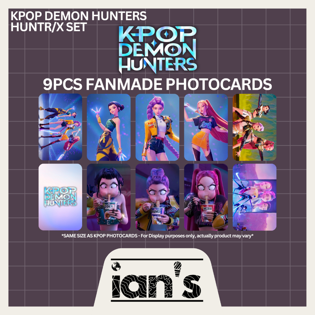 HUNTRIX KPOP DEMON HUNTERS GROUP SET UNOFFICIAL FANMADE NETFLIX KPOP GROUP PHOTOCARD (9PCS) By ...