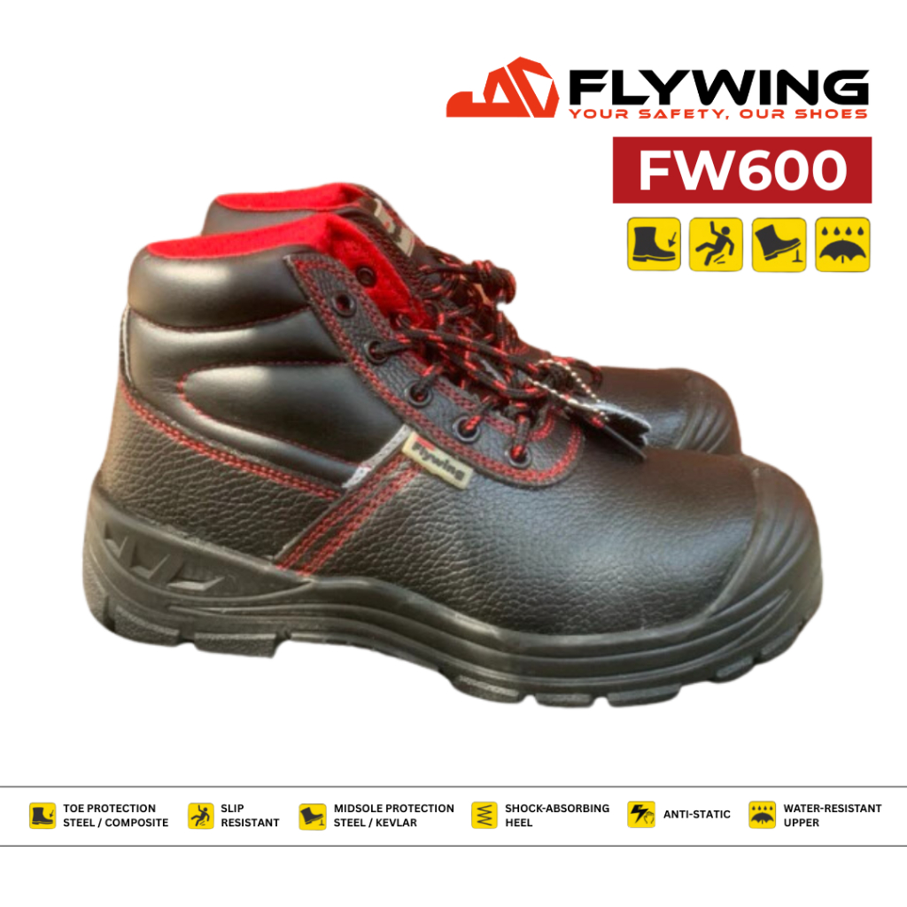 Safety Shoes Flywing FW600 Protection STEEL TOE CAP Slip Resistant STEEL PLATE Water Resistant ...