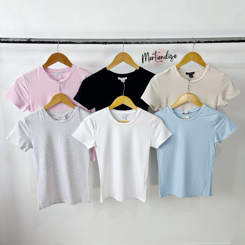 Amisu Basic Cotton Fitted Tshirt | Mertiendize | Shopee Philippines
