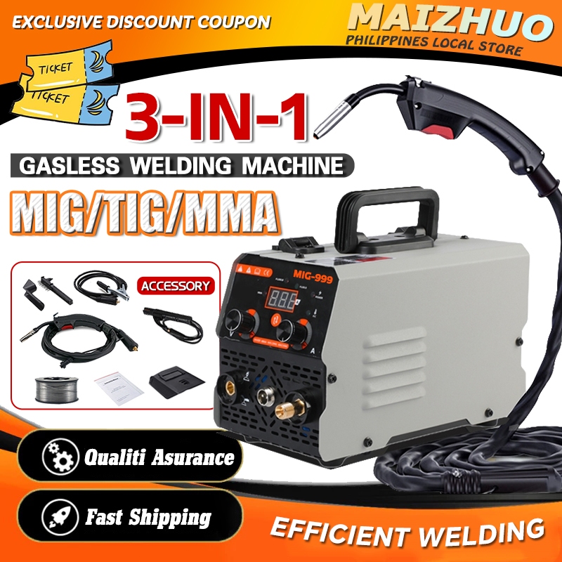 MIG-999 Welding Machine Portable MIG&MMA&TIG 3IN1 Gasless Welder IGBT Inverter Welder DC Welder ...