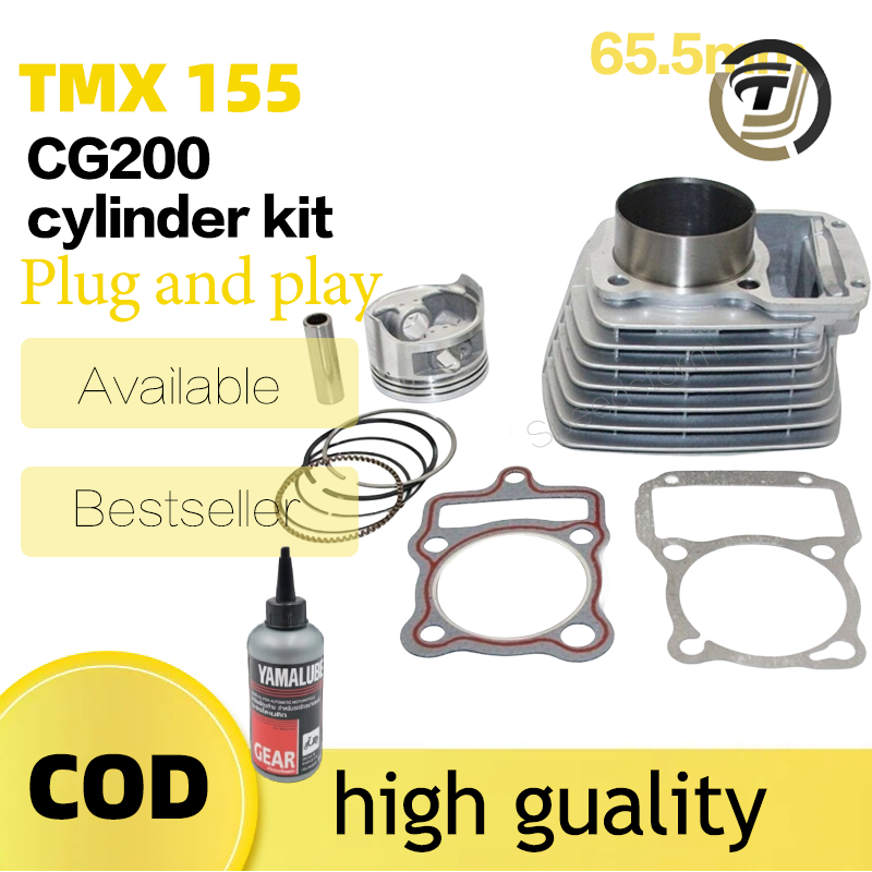 CG200 65.5mm Block Kit Big Bore 200cc Honda Motorcycle Cylinder Piston ...