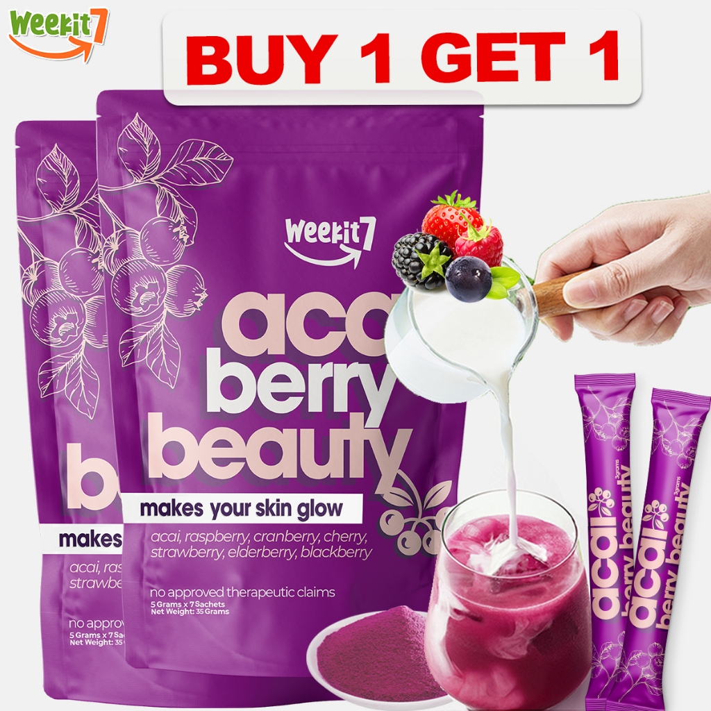 【Buy 1 Get 1】Weekit7 Acai Berry Organic Mixed Berry Powder Beverage ...