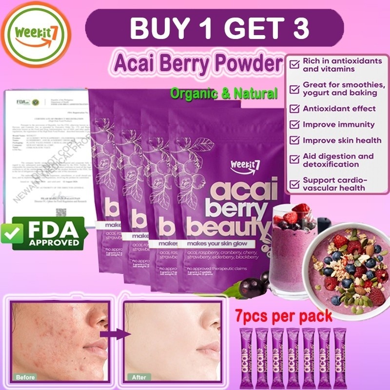 Weekit7 Acai Berry Juice Powder for Smoothie,Organic Mix Berries Drink ...