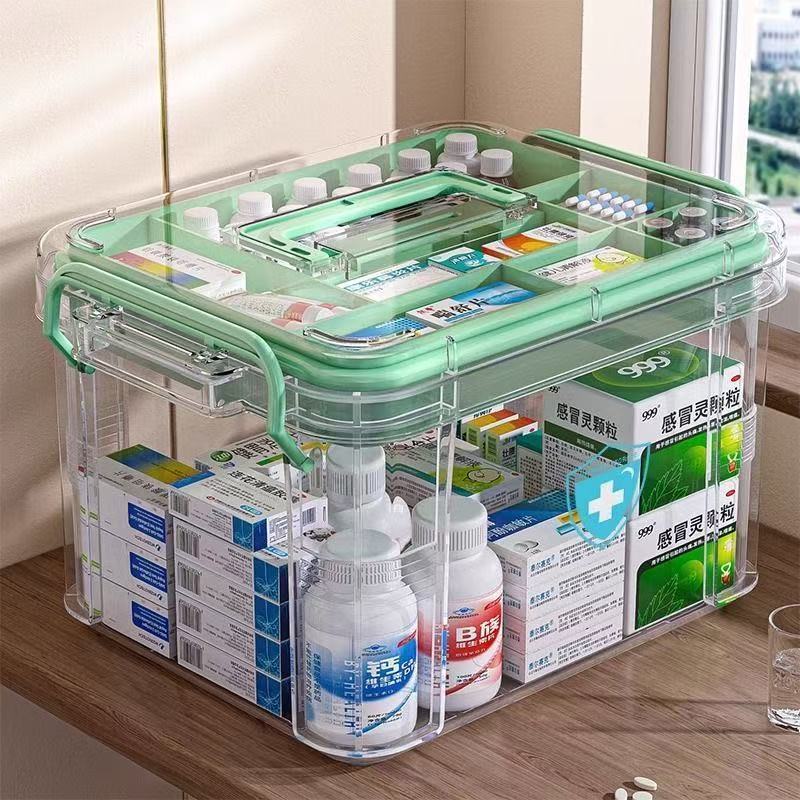 First Aid Kit Box Plastic Family First aid box Foldable Medicine ...