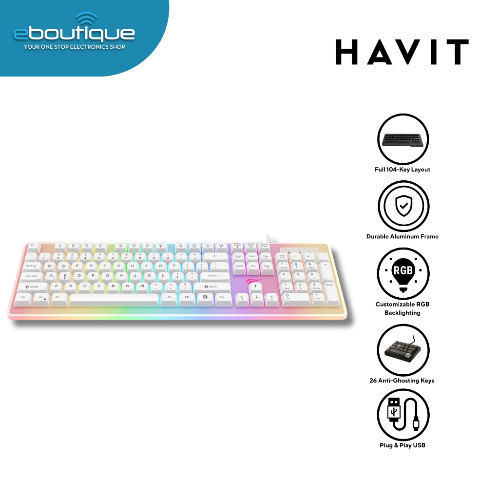 EBOUTIQUE | HAVIT KB876L MULTI-FUNCTION BACKLIT KEYBOARD | Shopee ...