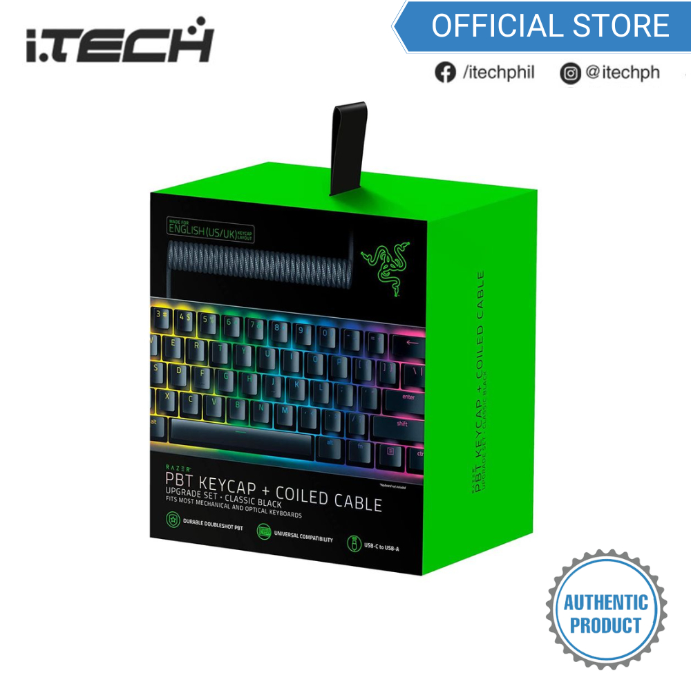 Razer PBT Keycaps + Coiled Cable Upgrade Set | Shopee Philippines