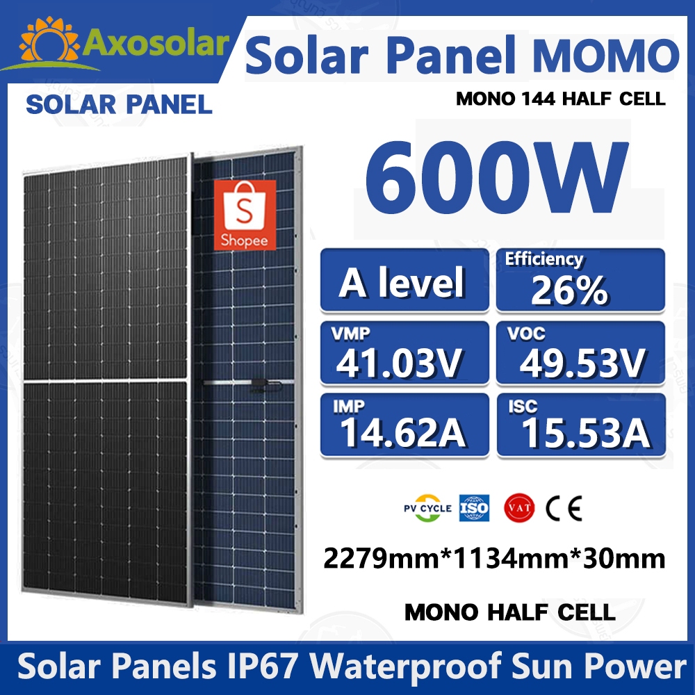 [Real Watt] Solar Panel【Dual Glass 590W/600 Watts】New Monocrystalline ...