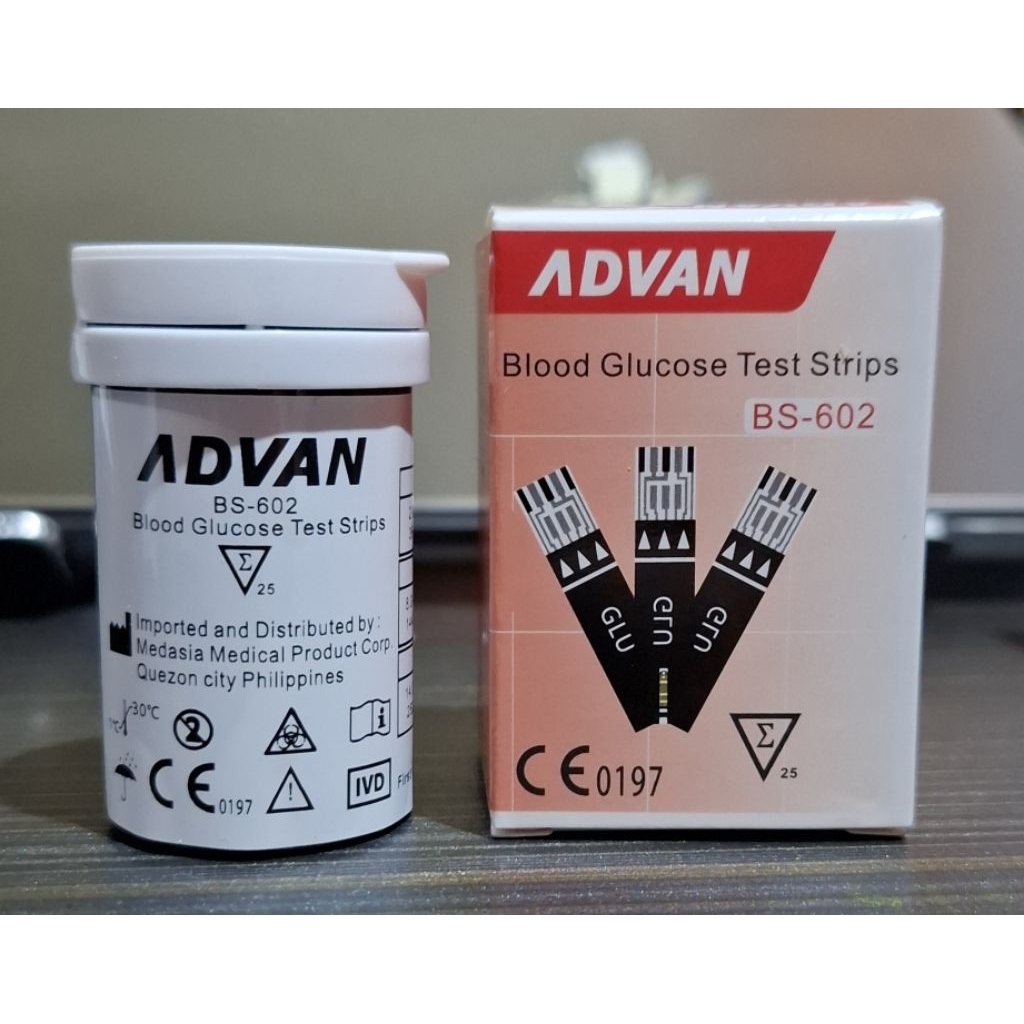 Advan Glucose Test Strips (BS-602)FOR BG 707 Glucometer | Shopee ...