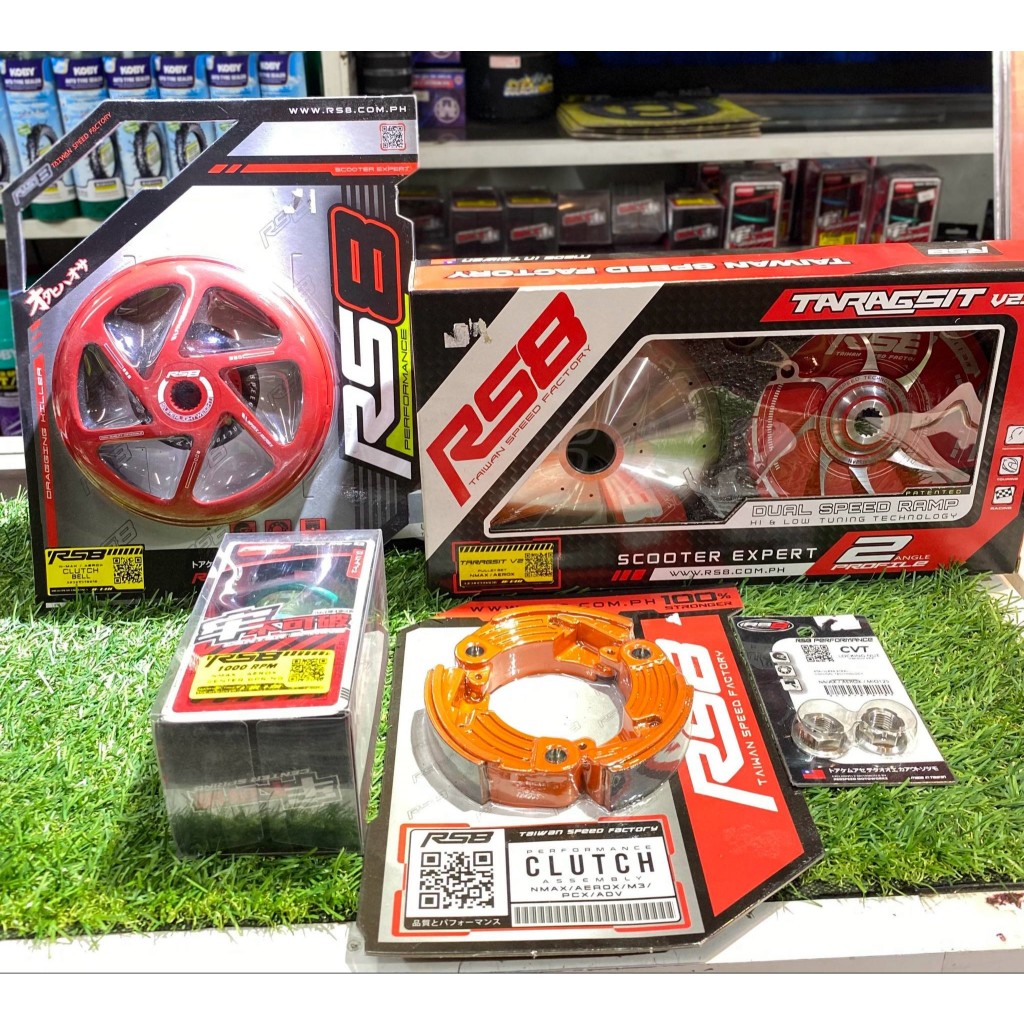 RS8 CVT SET with PULLEY/ LINING ONLY /CLUTCH BELL/CENTER SPRING/CVT NUT ...