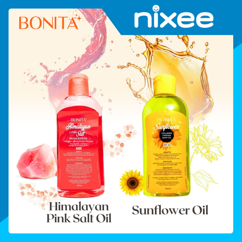 Nixee Original BONITA SUNFLOWER OIL Face&Body Oil with SPF 30 and ...