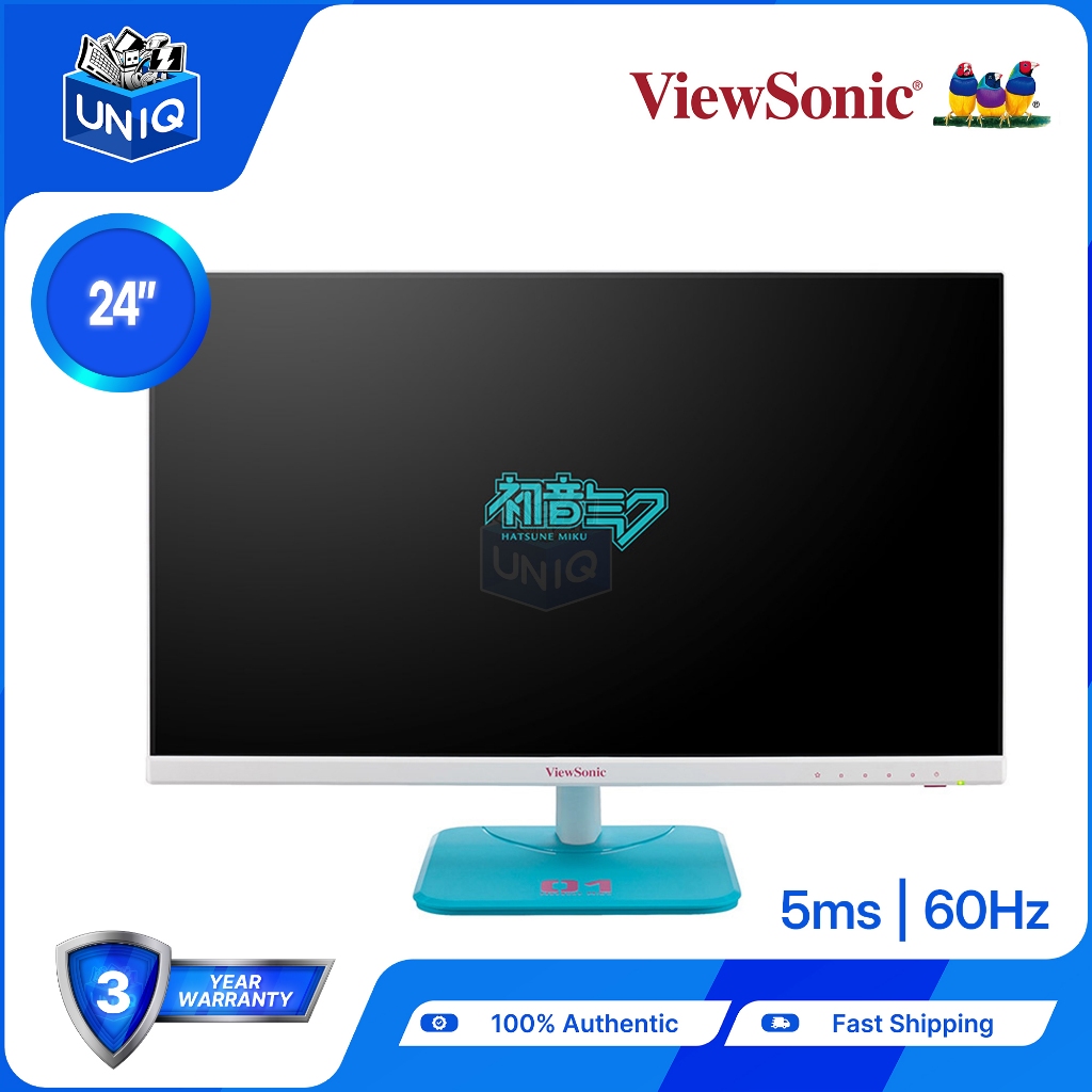 ViewSonic VA2456-MIKU 24" IPS Borderless Full HD Monitor feat. Hatsune ...