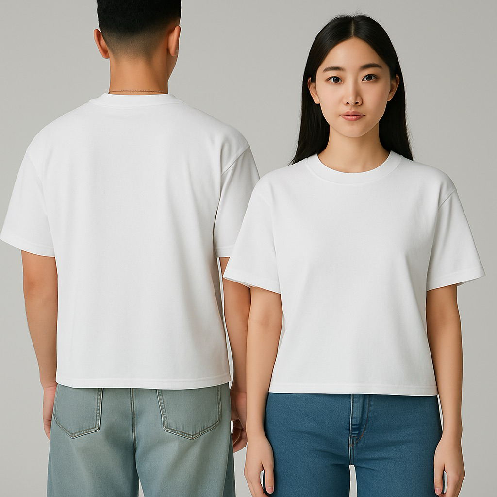 PLYO BOXY CROPPED TEE PLAIN 240 GSM Cotton Oversized Shirt for Men and ...