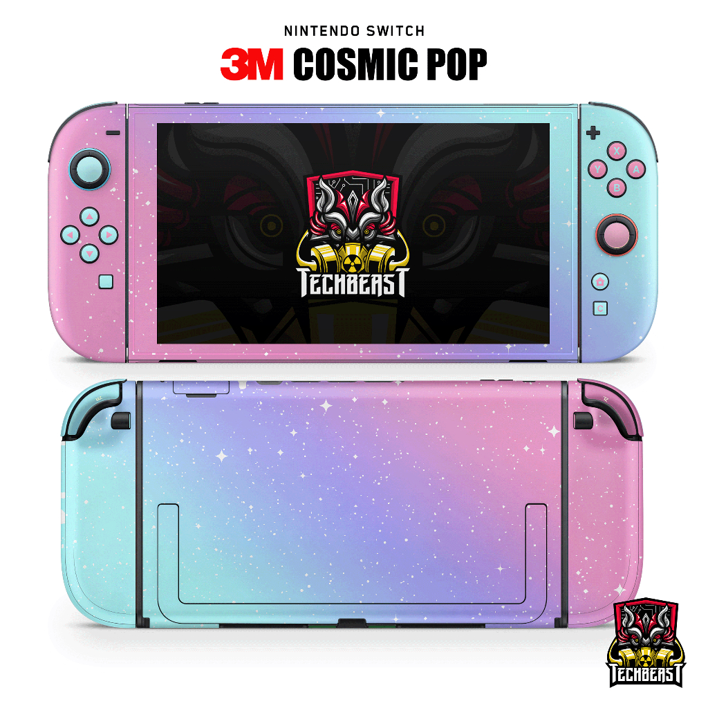 3M Cosmic Pop Nintendo Switch 1 2 OLED Lite Skin Wrap Vinyl Techbeast ...