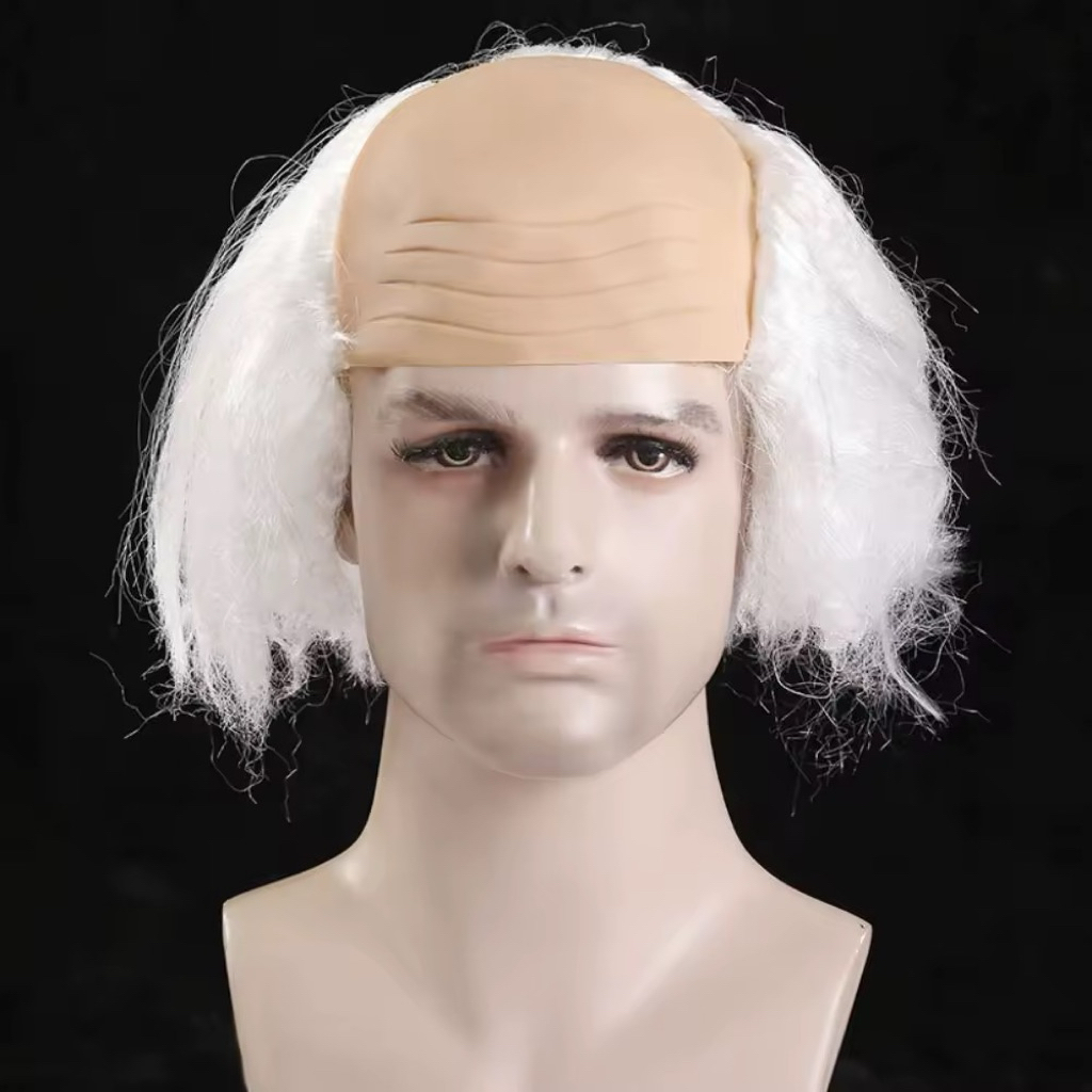 Bald Wigs Scientist Wig Old Man Gray Wigs | Shopee Philippines
