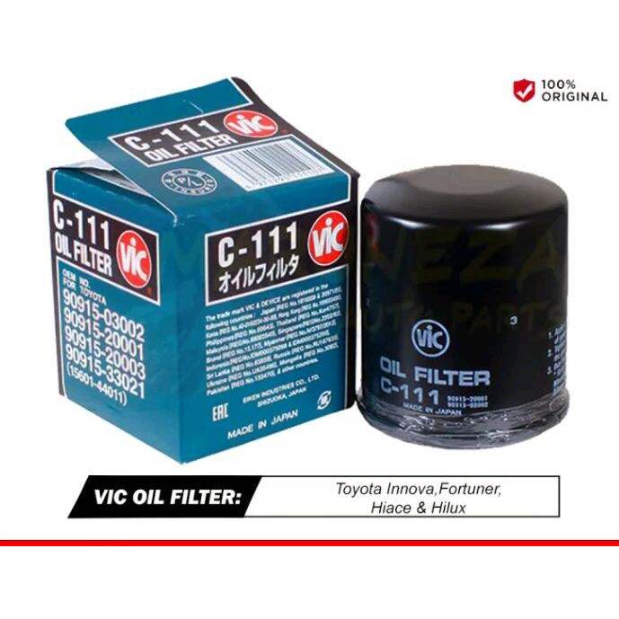 VIC C 111 OIL FILTER FOR INNOVA / FORTUNER / HILUX / HI ACE / RAV4 ...