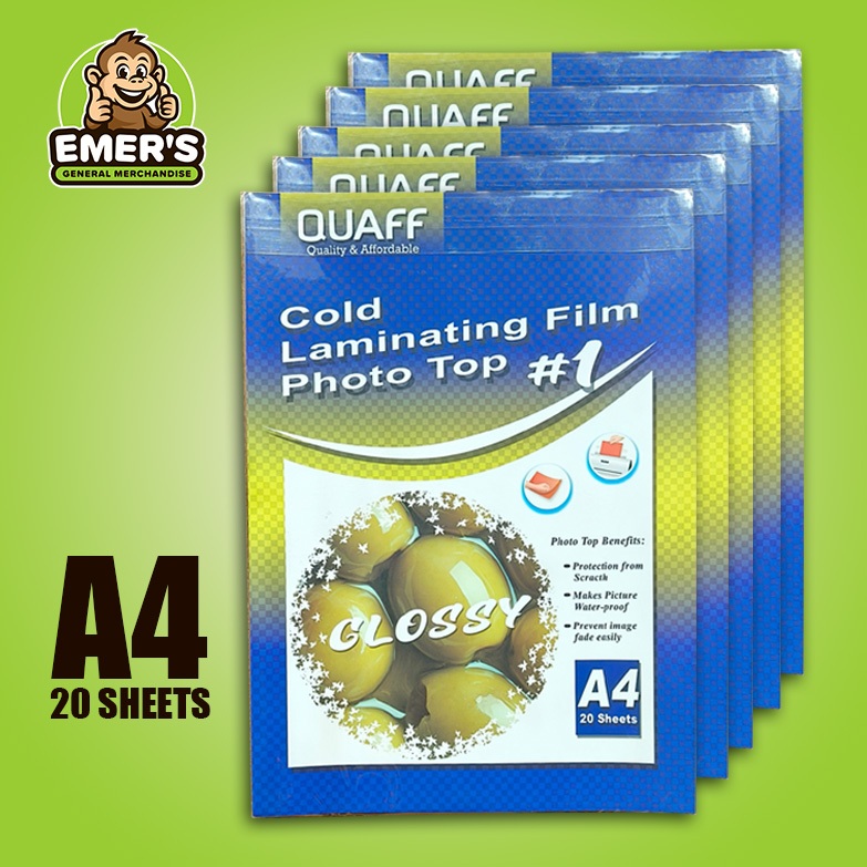 Quaff Photo Top Cold Laminating Film A4 (Glossy) | Shopee Philippines