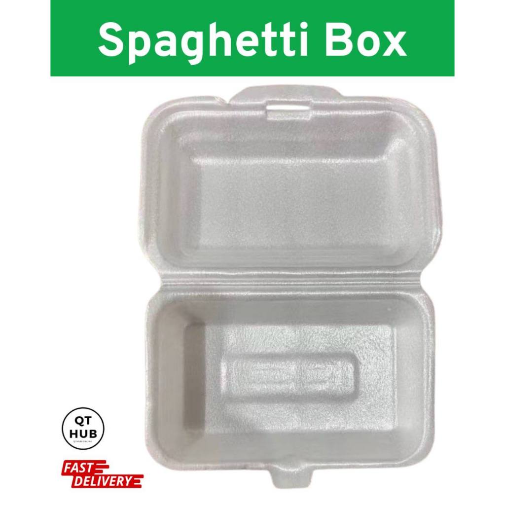 100 pieces Spaghetti Box – Disposable StyroFoam Food Container (Takeout ...