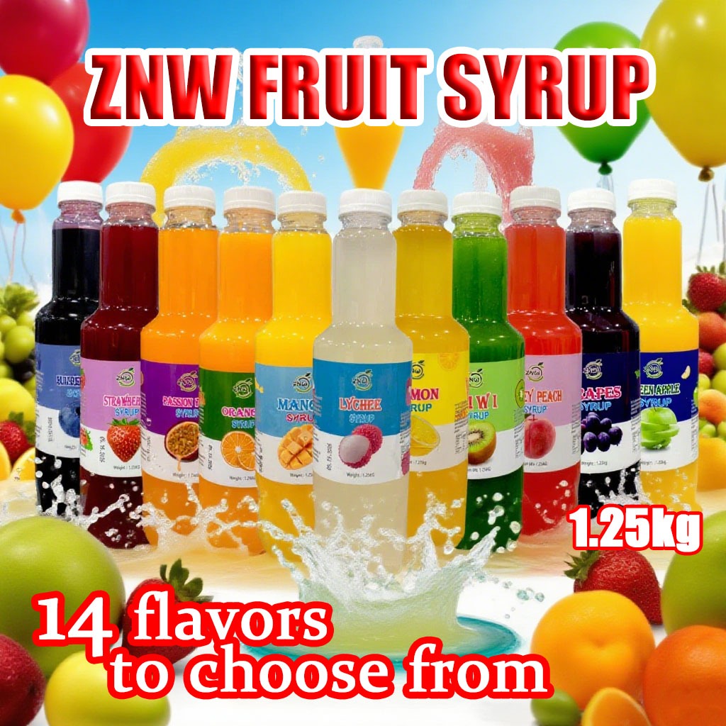 ZNW Syrup Fruit Syrup 1.25kg Perfect for Fruit Tea Fruit Soda and ...