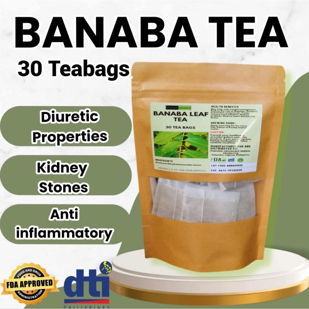BANABA LEAF TEA 30 PCS TEABAGS by purong organiko herbal products ...