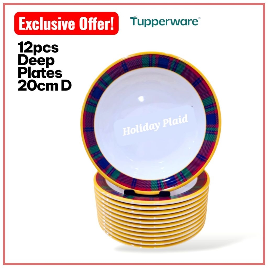 Tupperware Deep Plates 12pcs 20cm Diameter | Shopee Philippines
