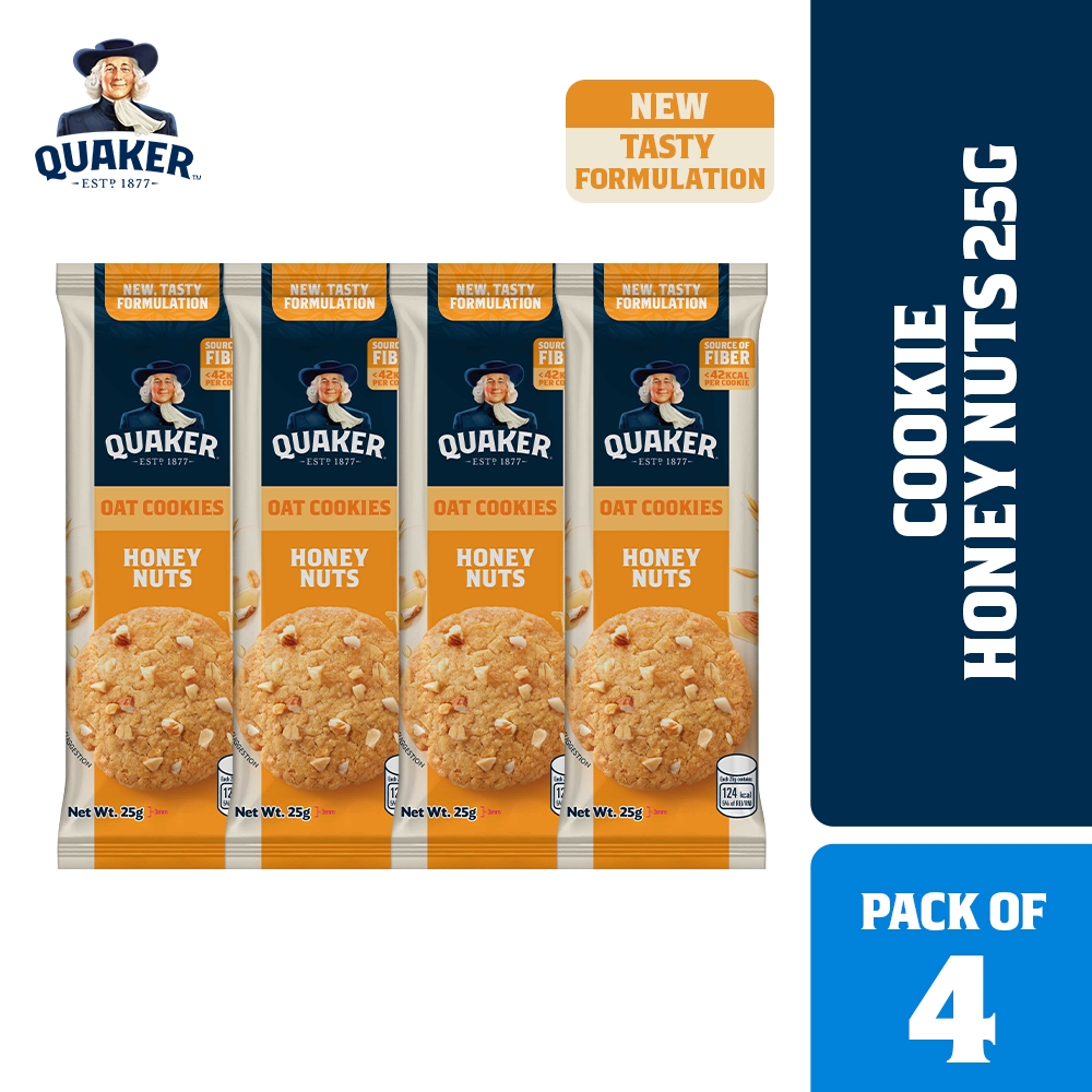 Quaker Oat Cookies Honey Nuts 25g - Bundle of 4 | Shopee Philippines