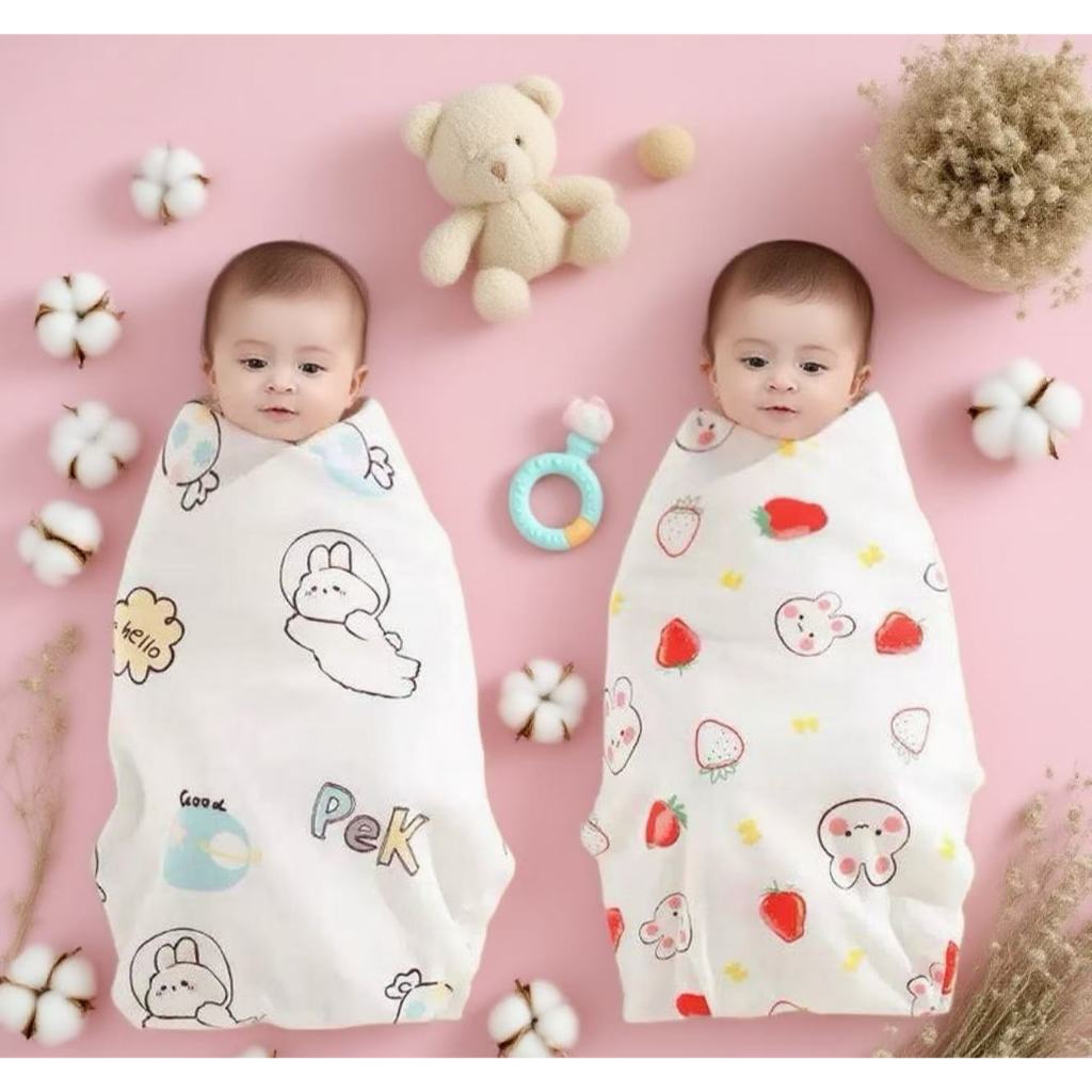 Baby knitted cotton swaddling blanket Newborn anti-startle swaddling ...