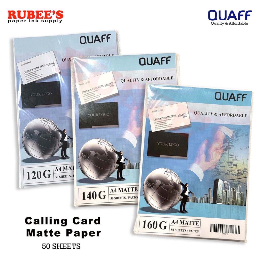 QUAFF Calling Card paper Matte A4 double sided (120g/140g/160g) 50 ...