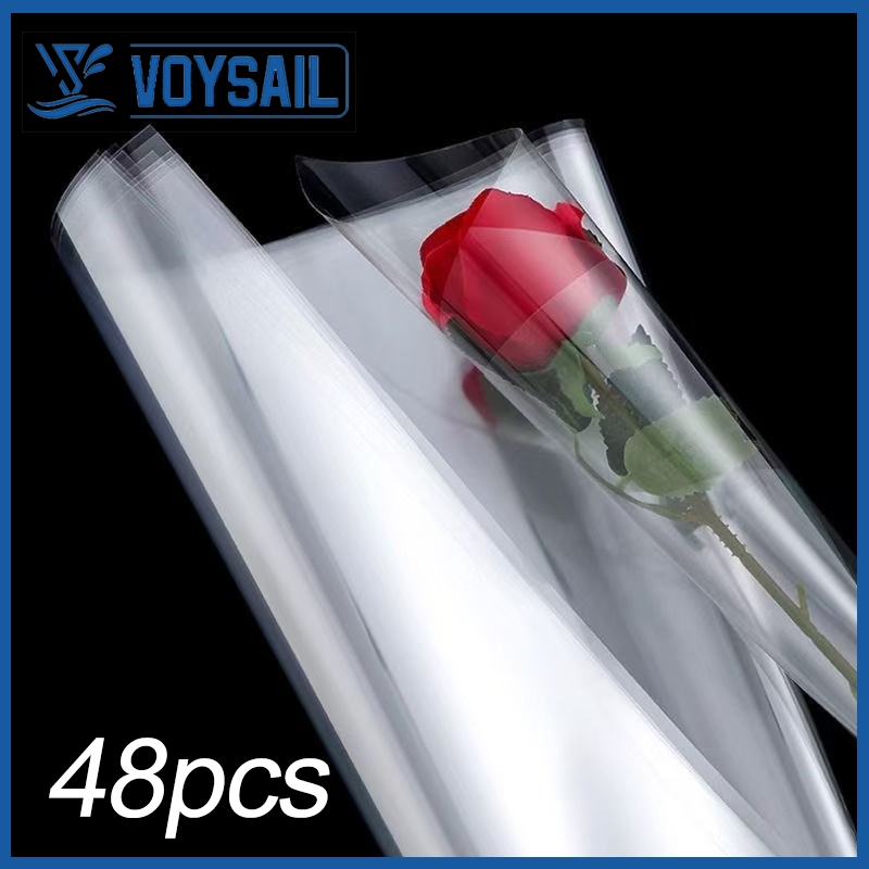 【48pcs】Transparent Plastic Cellophane Waterproof Floral Bouquet ...