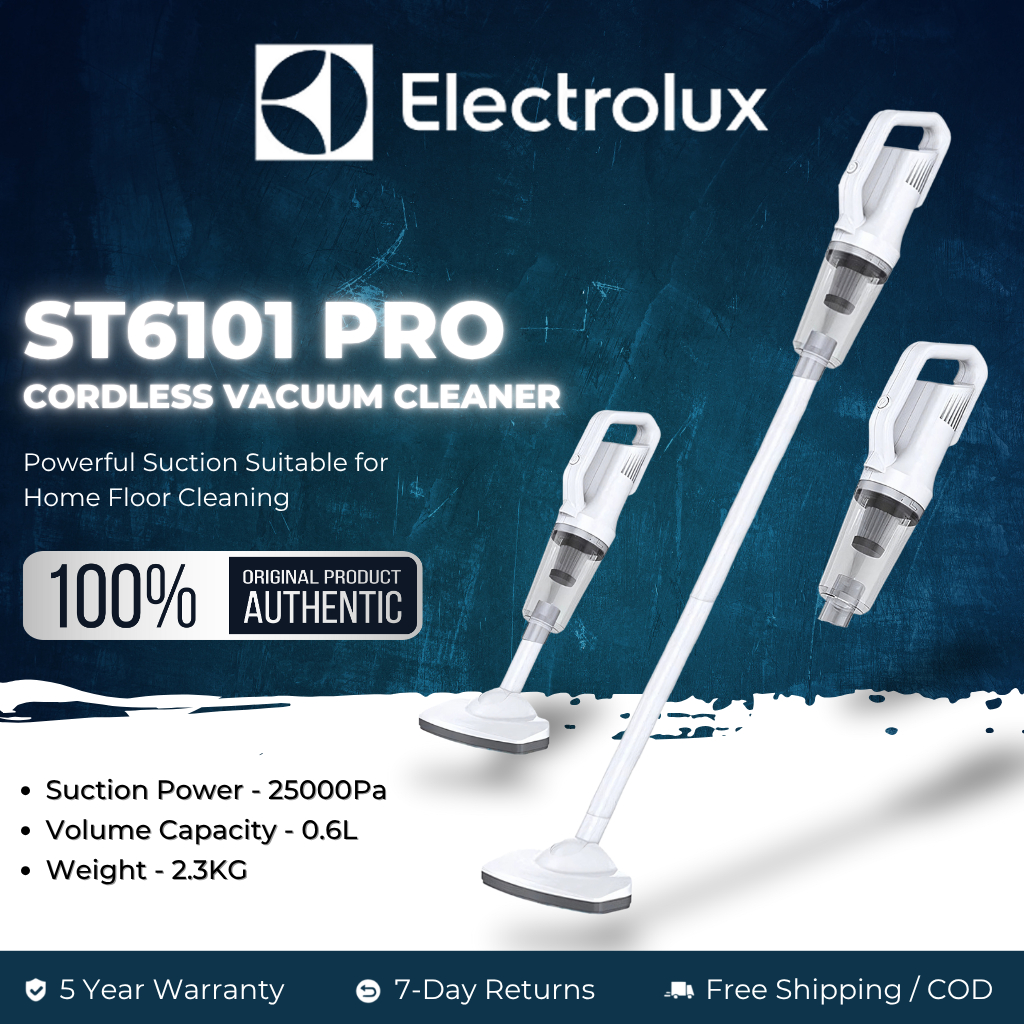 Electrolux ST6101 Pro Cordless Handheld Vacuum Cleaner | HEPA Filter | Strong Suction Car & Home ...