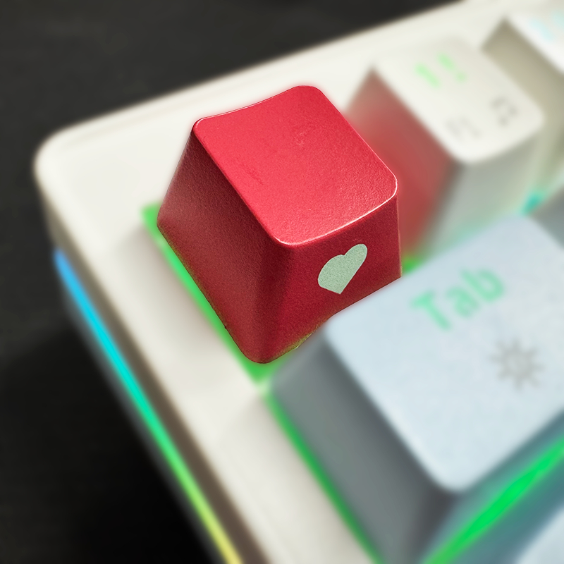 Custom Heart Keycap R4 OEM Profile Side Printed Shine Through Single ...