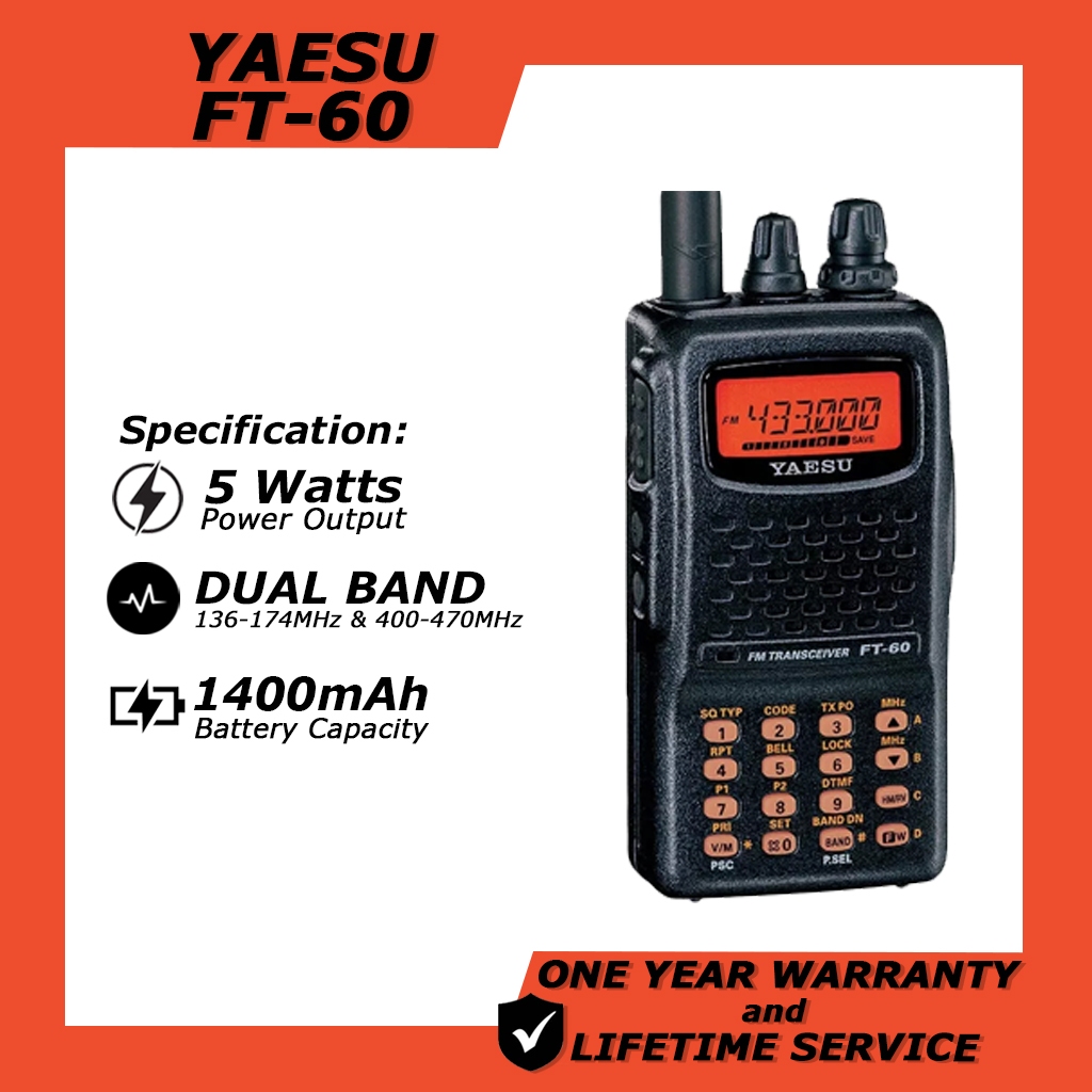Yaesu FT-60R DualBand Handheld 5W VHF/UHF Amateur Radio Transceiver - Dual Band | Shopee Philippines