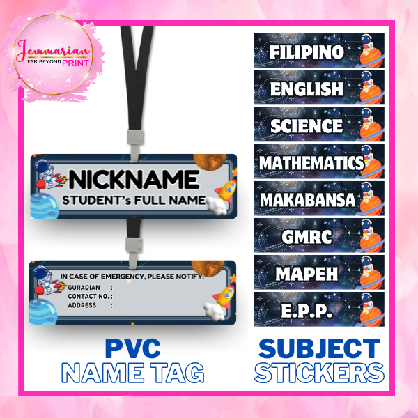 NAME TAG & SUBJECT STICKERS (astronaut design) | Shopee Philippines