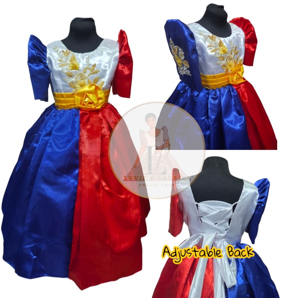 Filipiniana Dress for kids Philippines Flag Inspired (Linggo or Buwan ng wika / United Nation ...