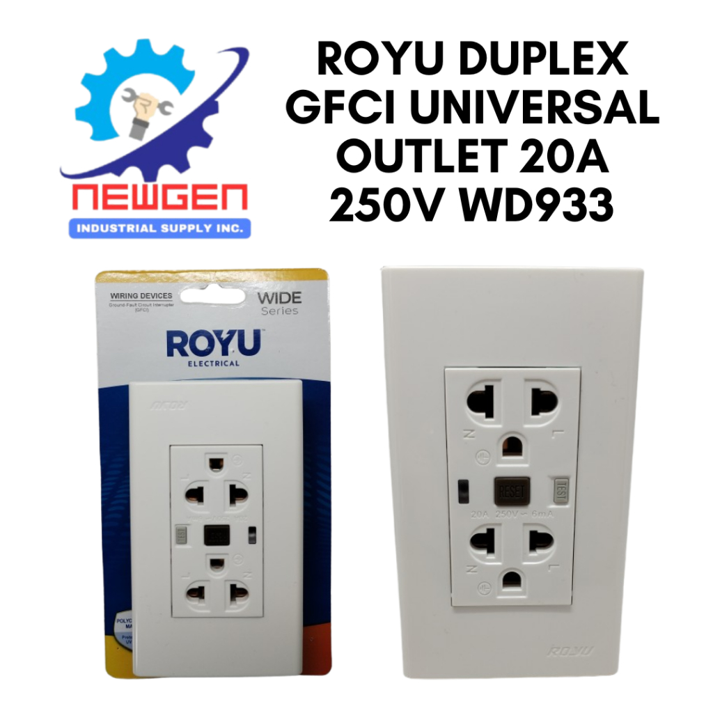 ROYU DUPLEX GFCI UNIVERSAL OUTLET 20A 250V WD933 | Shopee Philippines