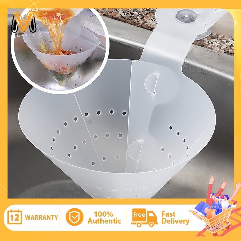 Funnel Sink Filter Drain Self-standing Folding Anti-blocking Kitchen ...