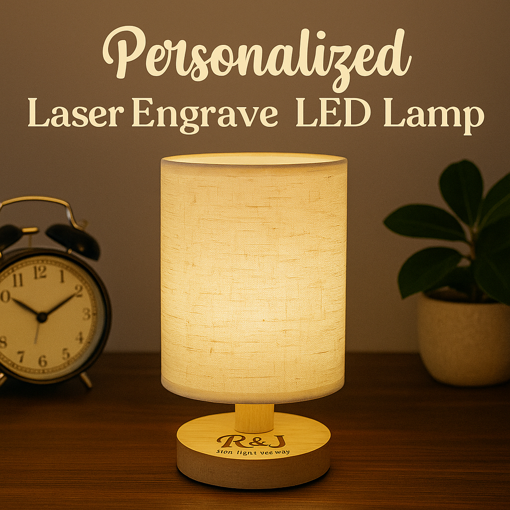 Personalized Laser Engraved LED Lamp w/ Abaca Bag – Unique birthday ...