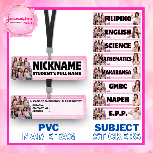 NAME TAG & SUBJECT STICKERS (bini1 design) | Shopee Philippines