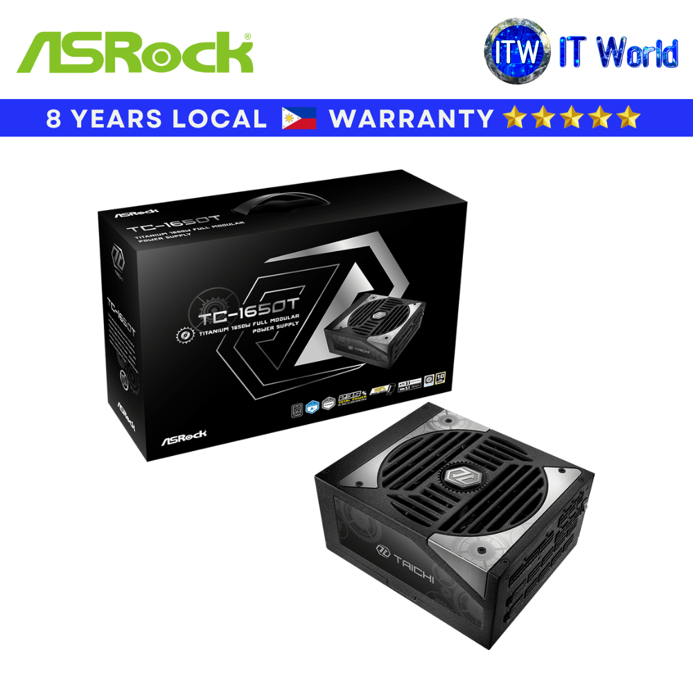 AsRock PSU 1650W Power Supply Unit Taichi TC-1650T ATX3.1 & PCIe5.1 80 ...