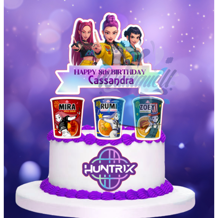 KPOP Demon Hunters HUNTRIX Cake Topper (Customized Name and Age ...