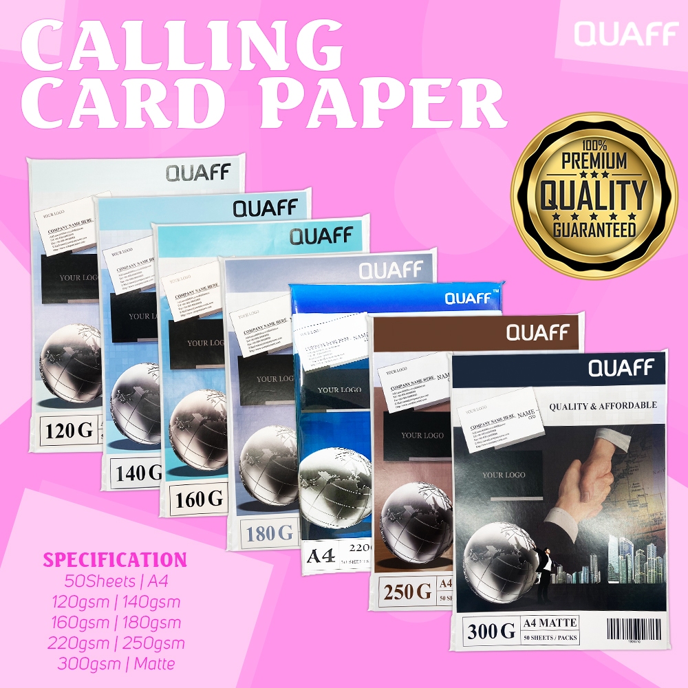 QUAFF Calling Card Paper A4 Size 50sheets per pack | Shopee Philippines