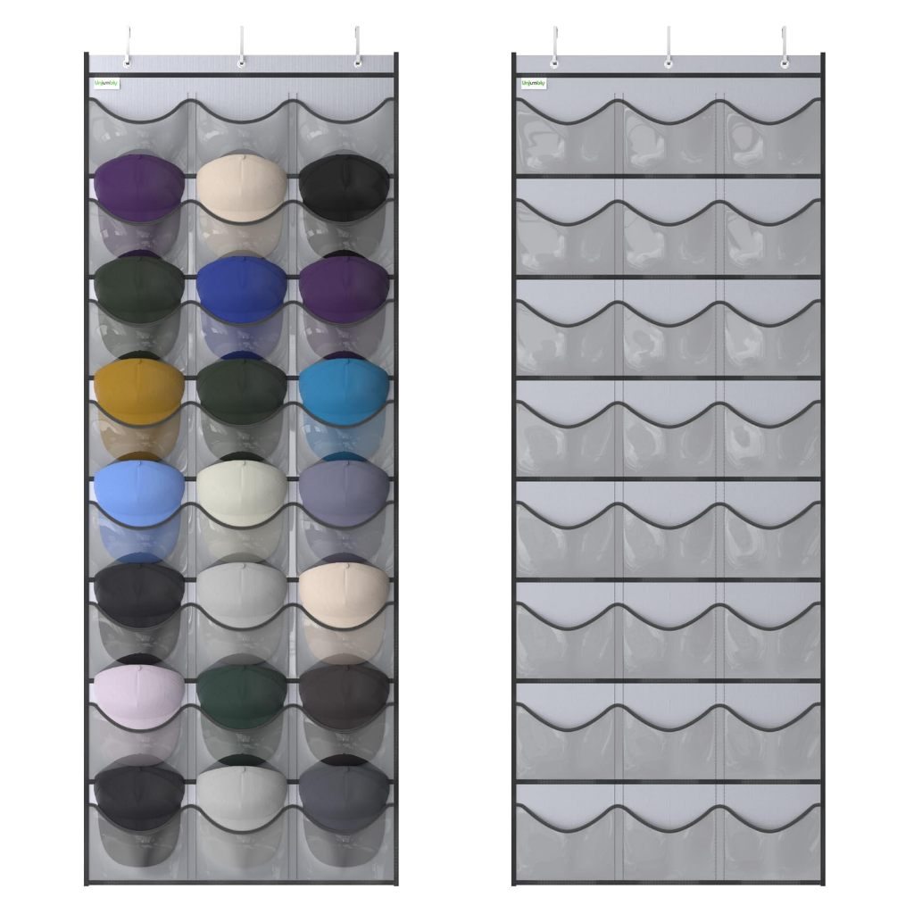 24 Pocket Gray Non Woven Organizer for Baseball Cap Storage | Shopee ...