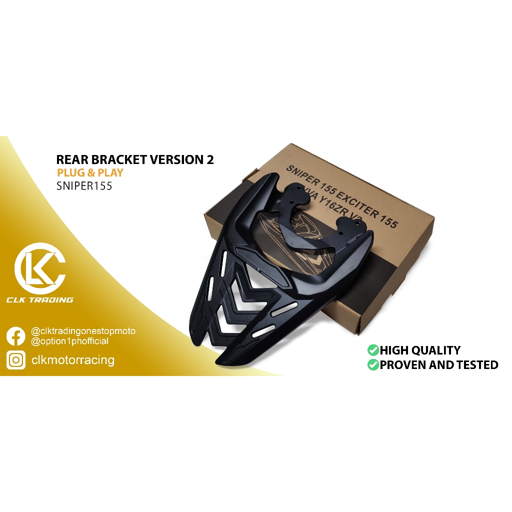 VERSION 2 Rear Bracket Top Box Bracket Sniper155 VVA Sniper 150 V1 V2 ...
