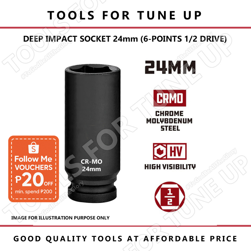 Deep Impact Socket 24mm | 1/2 Drive | 6point | Pang Industrial Mechanic ...