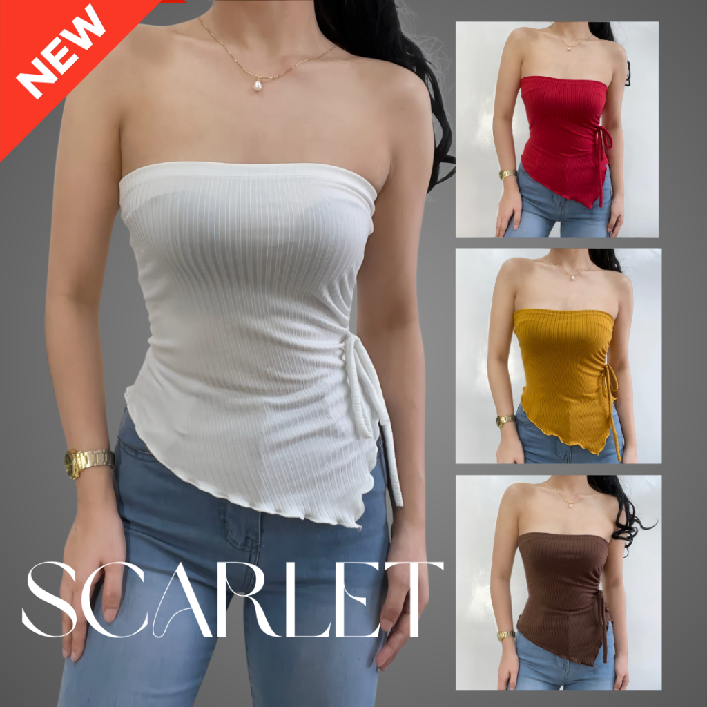 SCARLET Blessy Tube Lettuce Knitted Top Womenswear Freesize | Small to ...