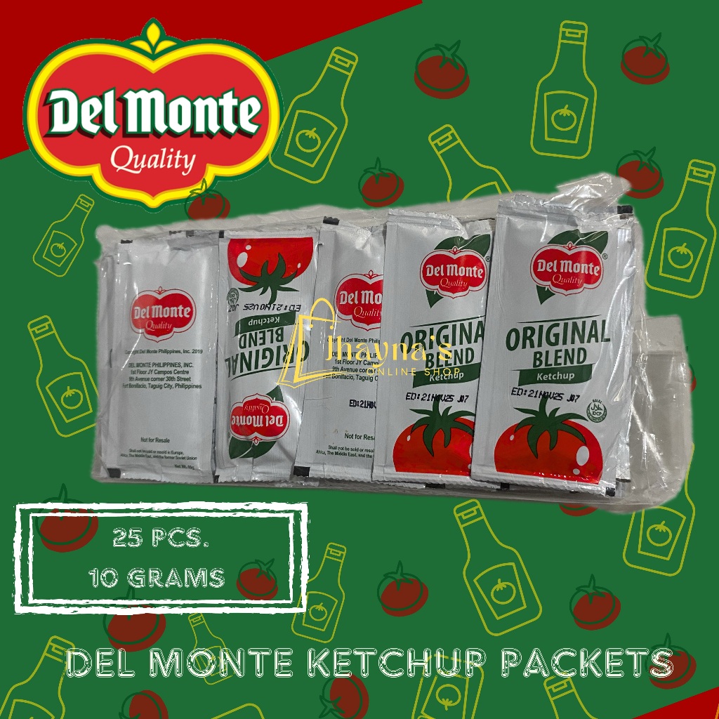 KETCHUP PACKETS 10g | DEL MONTE | 25PCS PER PACK | Shopee Philippines