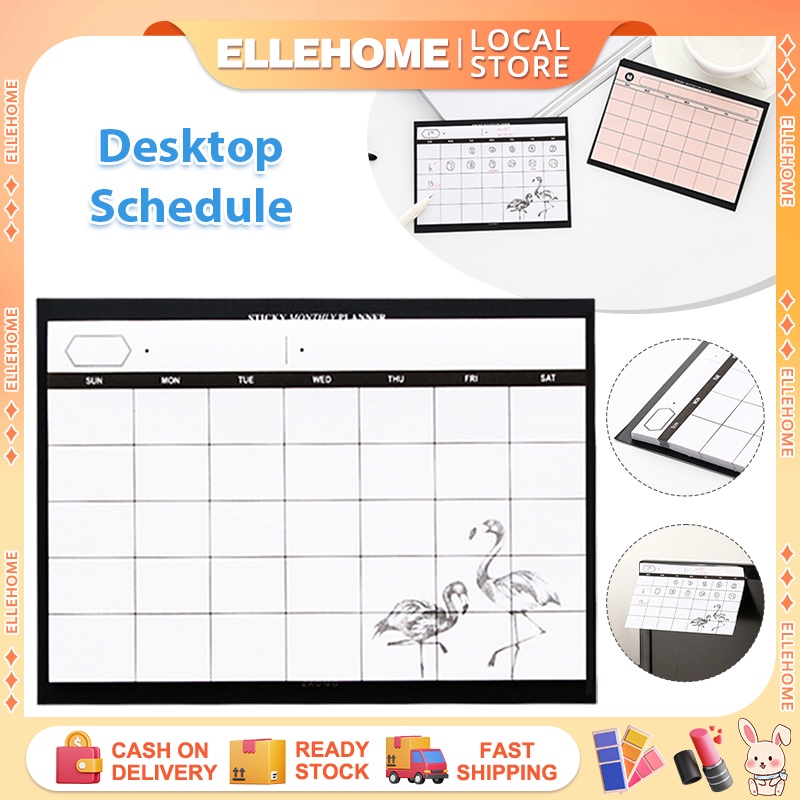 Desktop Schedule Desk Calendar Self-adhesive Memopad Paper Notepad ...