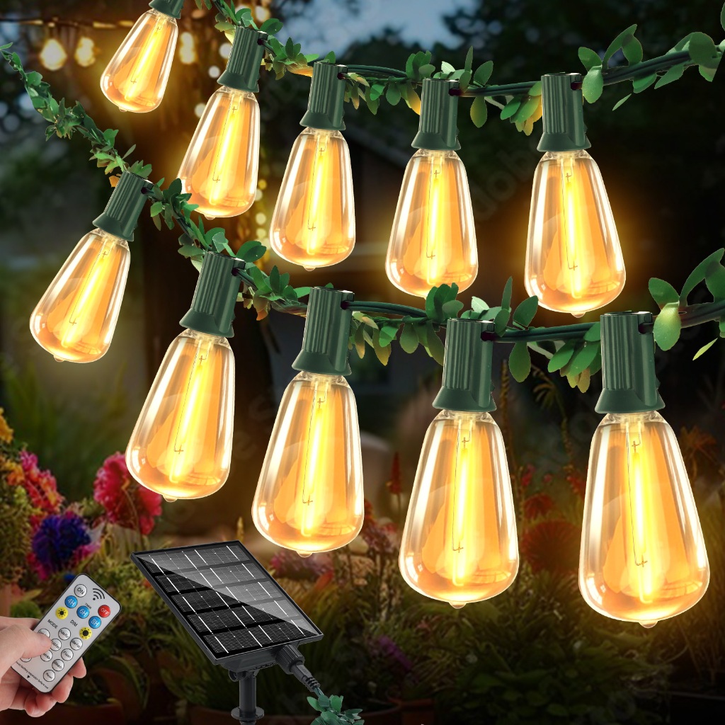 15M 32bulb ST38 Solar Lights Waterproof IP65 AC220V Christmas Lights ...