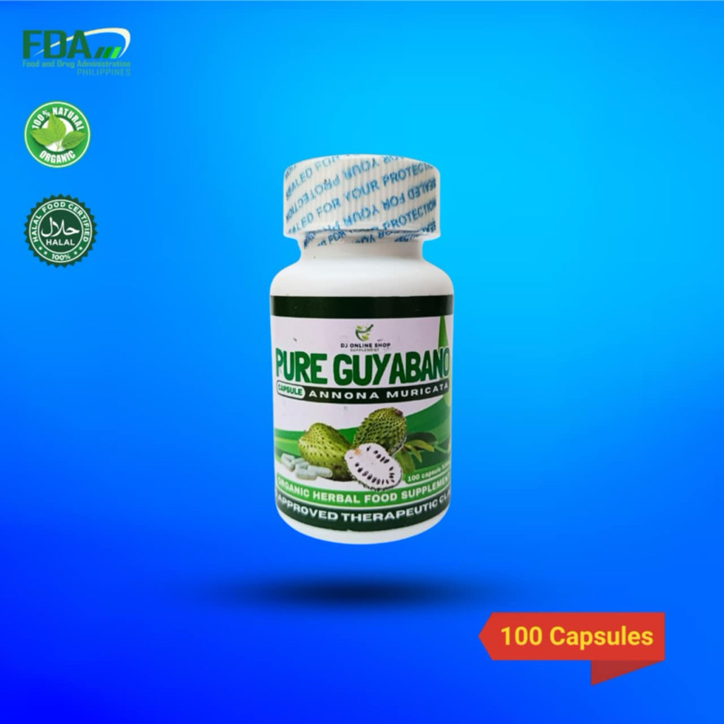 PURE GUYABANO CAPSULE ORGANIC HERBAL FOOD SUPPLEMENT(100 capsules ...
