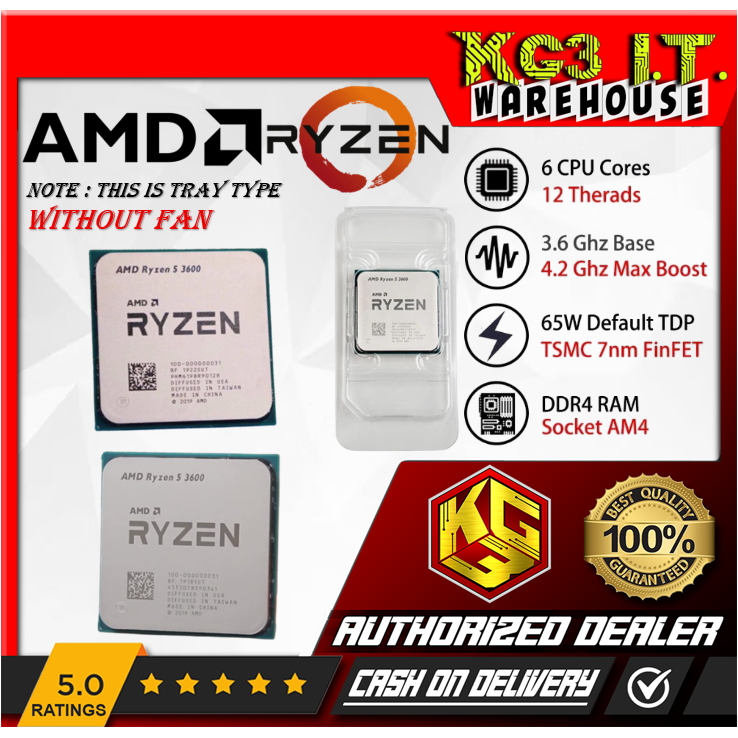 USED AMD Ryzen 5 3600 R5 3600 6 Core 12 Thread CPU Processor 65W Socket AM4 DDR4 Game Processor ...