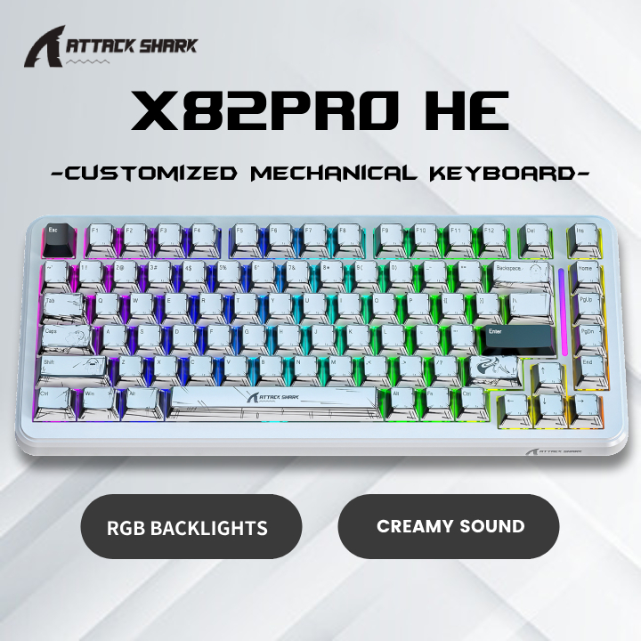 ATTACK SHARK X82 PRO HE Wireless 3 Mode Mechanical Keyboard Magnetic ...
